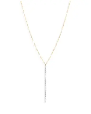 Lana Jewelry 14k White & Yellow Diamond Linear Lariat Necklace - Gold