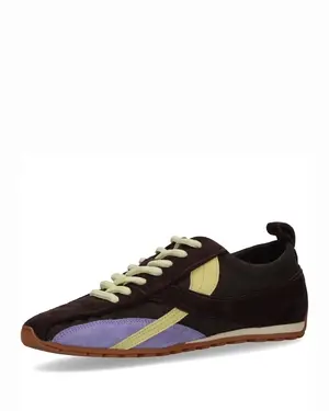 ALOHAS Tb.304 Nylon And Leather Sneakers - Brown Stone