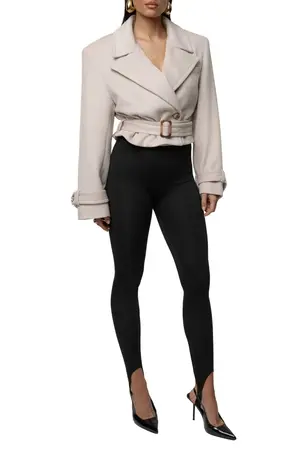 JLUXLABEL Belted Crop Jacket - Beige
