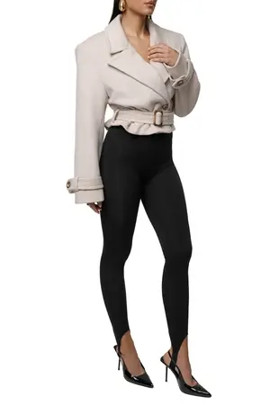 JLUXLABEL Belted Crop Jacket - Beige