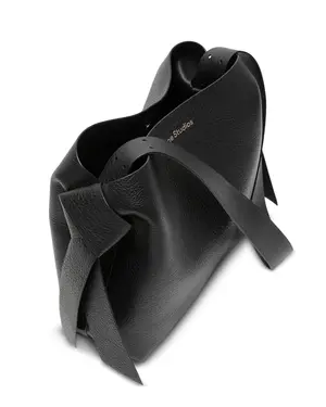 Acne Studios Musubi Midi New R Leather Tote Bag - Black