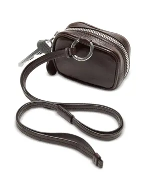 Acne Studios Camero Clip Leather Pouch - Chocolate