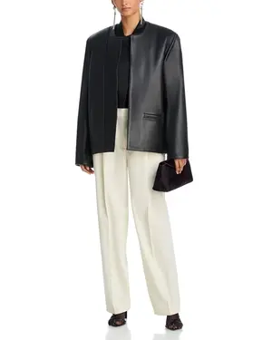 TOTEME Leather Biker Jacket - Black