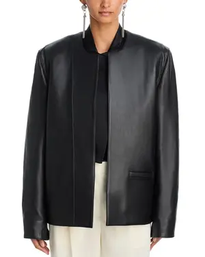 TOTEME Leather Biker Jacket - Black