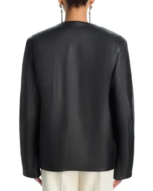 TOTEME Leather Biker Jacket - Black