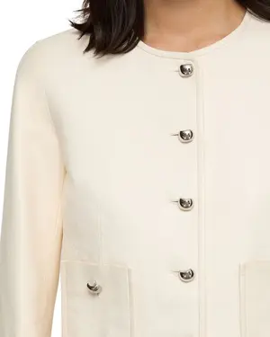Lafayette 148 New York Patch Pocket Leather Jacket