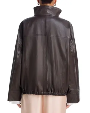 RÓHE Leather Jacket - Dark Brown