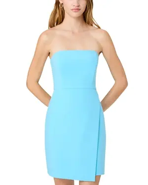 French Connection Whisper Strapless Slit Mini Dress - Blue Lagoon