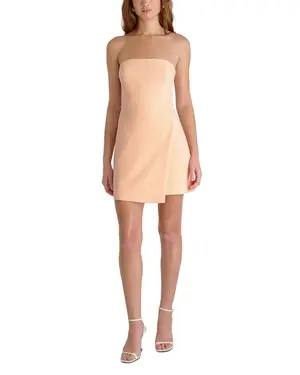 French Connection Whisper Strapless Slit Mini Dress - Peach Fizz