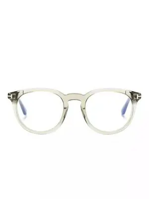 TOM FORD Logo-plaque Transparent Glasses - Grey