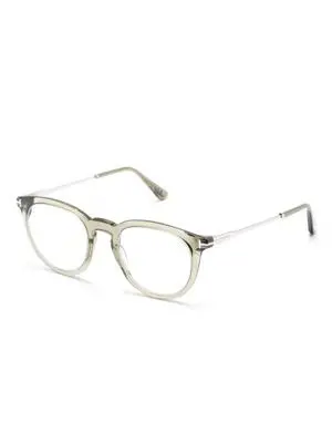 TOM FORD Logo-plaque Transparent Glasses - Grey