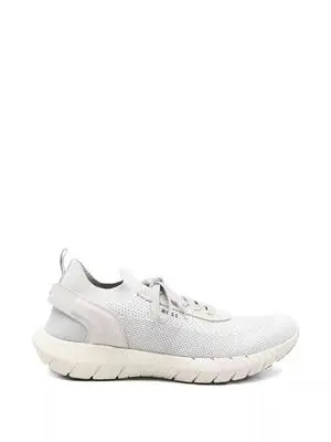 BOSS Lace-up Sneakers With Flat Sole And Pull Tab - Grey