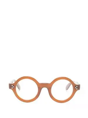 LESCA Saga Round-frame Sunglasses - Brown