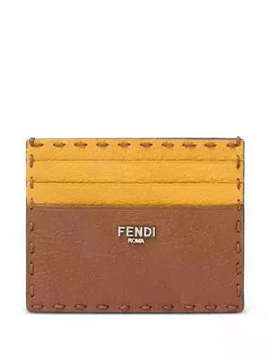 Fendi Stitched Bicolour Cardholder - Brown