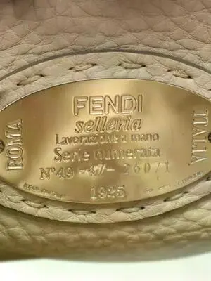 Fendi Medium Leather Selleria Peekaboo Iconic Satchel - Grey
