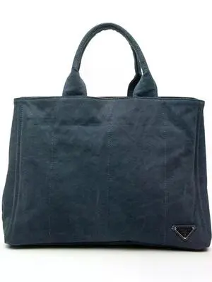 Prada 2013-2026 Denim Tote Bag - Blue