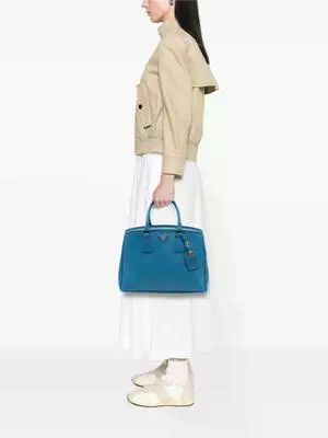 Prada Saffiano Lux Parabole Tote Bag - Blue