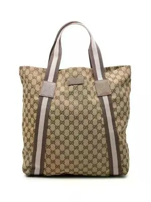 Gucci Gg Canvas Web Tote Bag - Neutrals