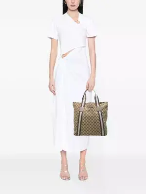 Gucci Gg Canvas Web Tote Bag - Neutrals