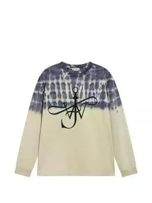 JW Anderson Anchor-logo Tie-dye Sweatshirt - Neutrals