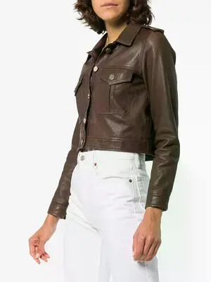 SKIIM Leather Cropped Jacket