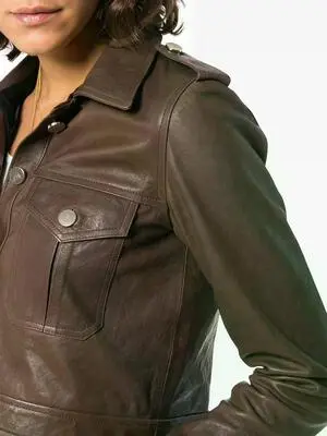 SKIIM Leather Cropped Jacket