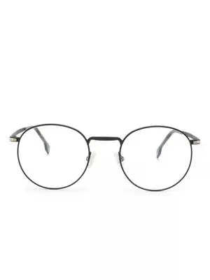 BOSS Round-frame Metal Eyeglasses - Black