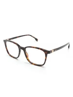 BOSS Tortoiseshell Square-frame Eyeglasses