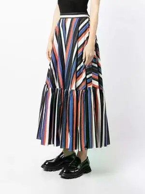 Plan C Stripe-print Long Skirt