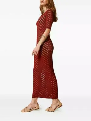 TWINSET Long Chevron Knitted Dress