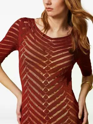 TWINSET Long Chevron Knitted Dress
