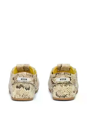 MSGM Snakeskin Lace-up Sneakers