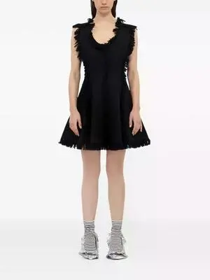 MSGM Fringed A-line Mini Dress