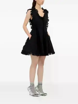 MSGM Fringed A-line Mini Dress