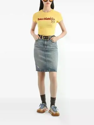 Dolce & Gabbana Distressed Denim Mini Skirt