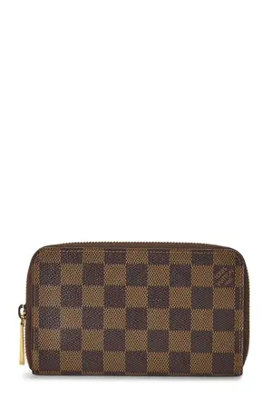 LOUIS VUITTON Damier Ebene Zippy Compact Wallet - Brown