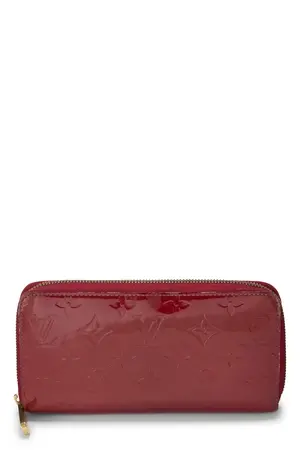 LOUIS VUITTON Red Monogram Vernis Zippy Continental Wallet Red