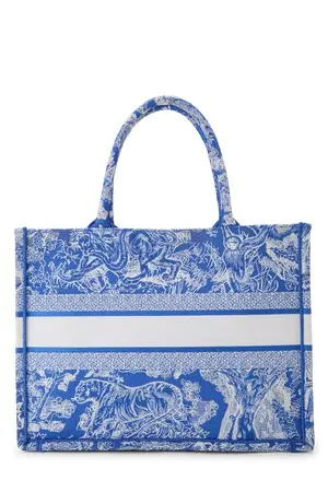 Dior Embroidered Book Tote - Blue