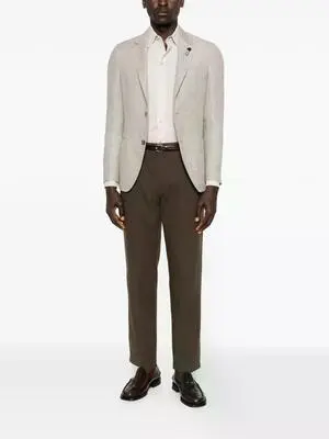 Herno Tailored Trousers With Elasticated Waistband - Brown