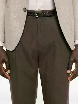 Herno Tailored Trousers With Elasticated Waistband - Brown