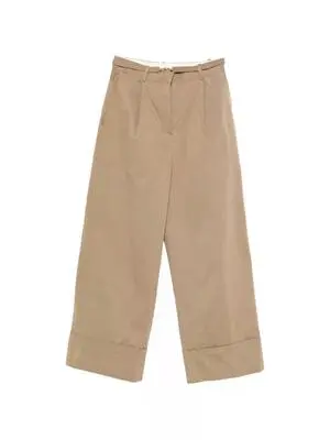 Sandro Wide-leg Pleated Trousers With Buckled Belt