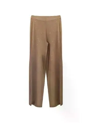 KANGRA Sequin-embellished Wide Leg Trousers - Neutrals