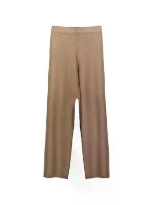 KANGRA Sequin-embellished Wide Leg Trousers - Neutrals