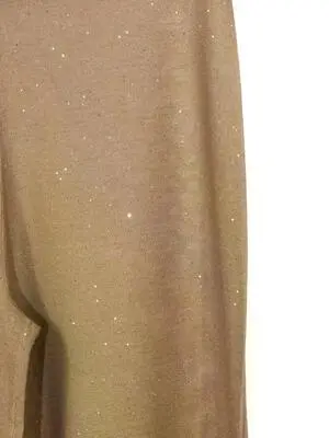 KANGRA Sequin-embellished Wide Leg Trousers - Neutrals