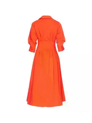 Simkhai Jazz Pintuck Midi Shirt Dress - Red