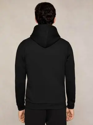 REISS Fabien Premium Interlock-jersey Hoodie - Black