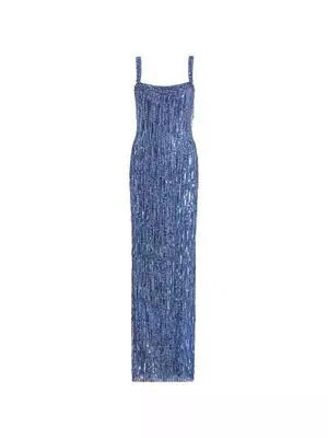 Jenny Packham Fleur Bead-embellished Gown - Blue
