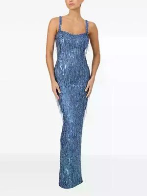 Jenny Packham Fleur Bead-embellished Gown - Blue