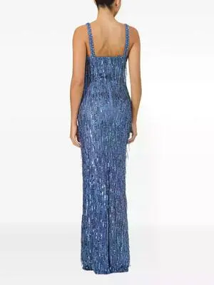 Jenny Packham Fleur Bead-embellished Gown - Blue