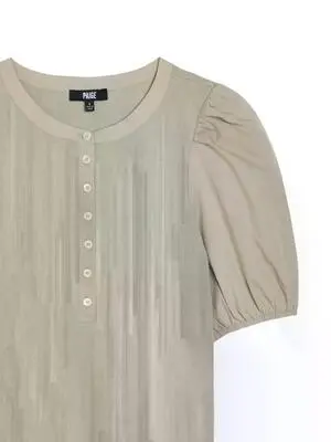Paige Brandy Puff-sleeve Buttoned Top - Neutrals